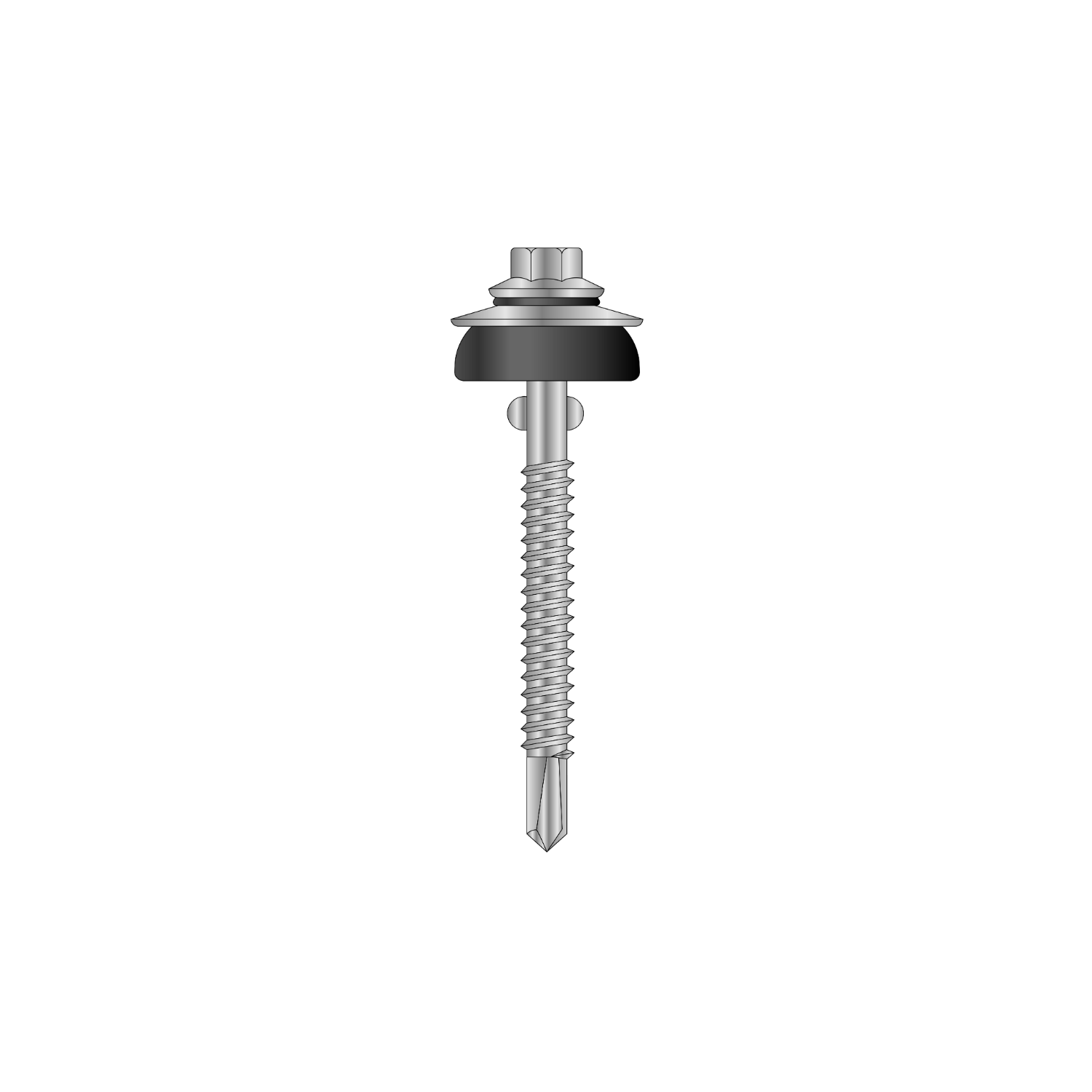 Self Drilling Screw, With BAZ Rubber Washer + Stainless Steel Washer ...